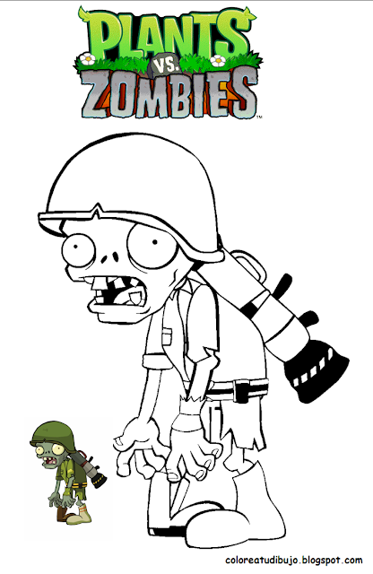 Zombie soldado para colorear - COLOREA TUS DIBUJOS