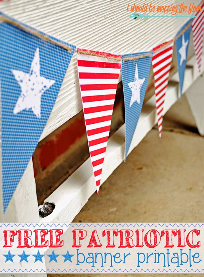 Free Patriotic Banner Printable | i should be mopping the floor
