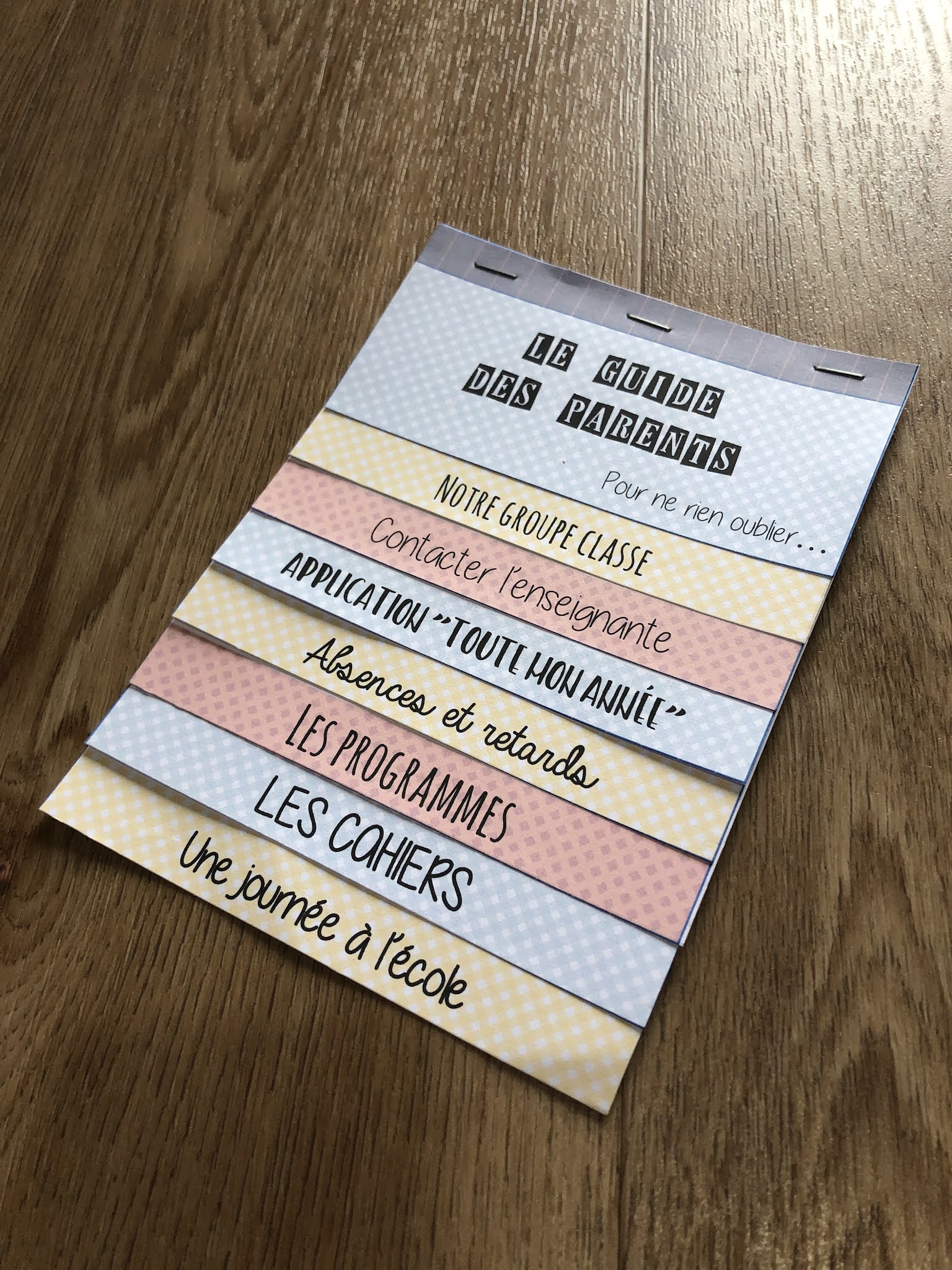 Lapbook (ou flipbook) de rentrée pour les parents