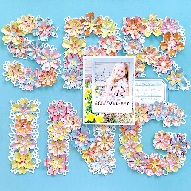Spring in Flowers Layout by Paige Evans | Paige Taylor Evans