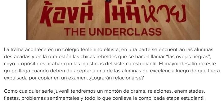 "The Underclass" la nueva serie tailandesa que está triunfando en ...