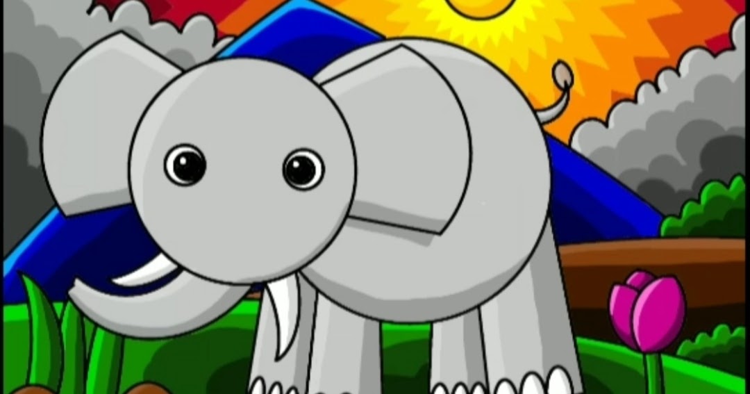Langkah-langkah cara menggambar Gajah 🐘🐘 dengan mudah untuk anak-anak ...