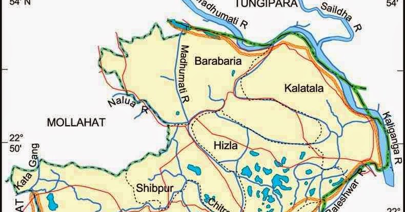 Chitalmari Upazila Map, Bagerhat District, Bangladesh
