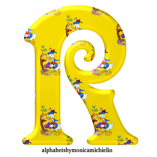 M. Michielin Alphabets: DONALD DUCK YELLOW TEXTURE SEAMLESS ALPHABET ...