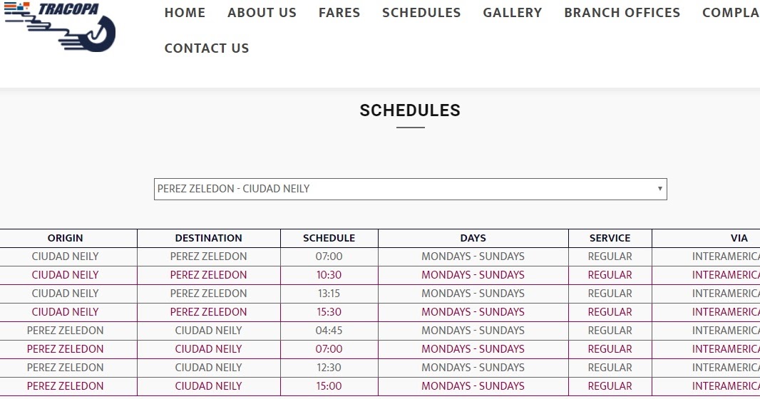 Costa Rica Observer: Bus Schedule: Tracopa to & from San Isidro de El ...