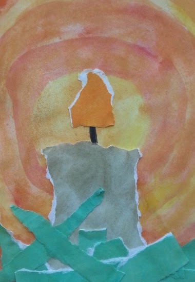 a faithful attempt: Torn Paper Collage Candles
