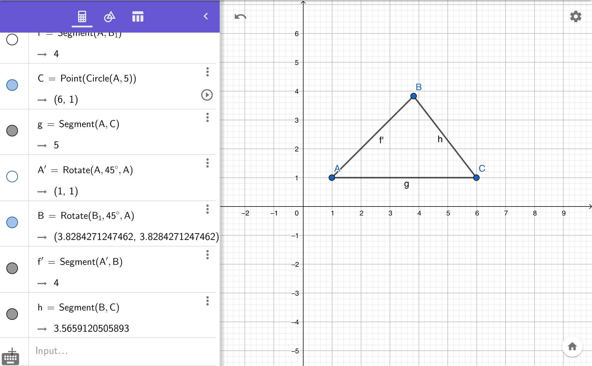 Geogebra Basics - Triangles