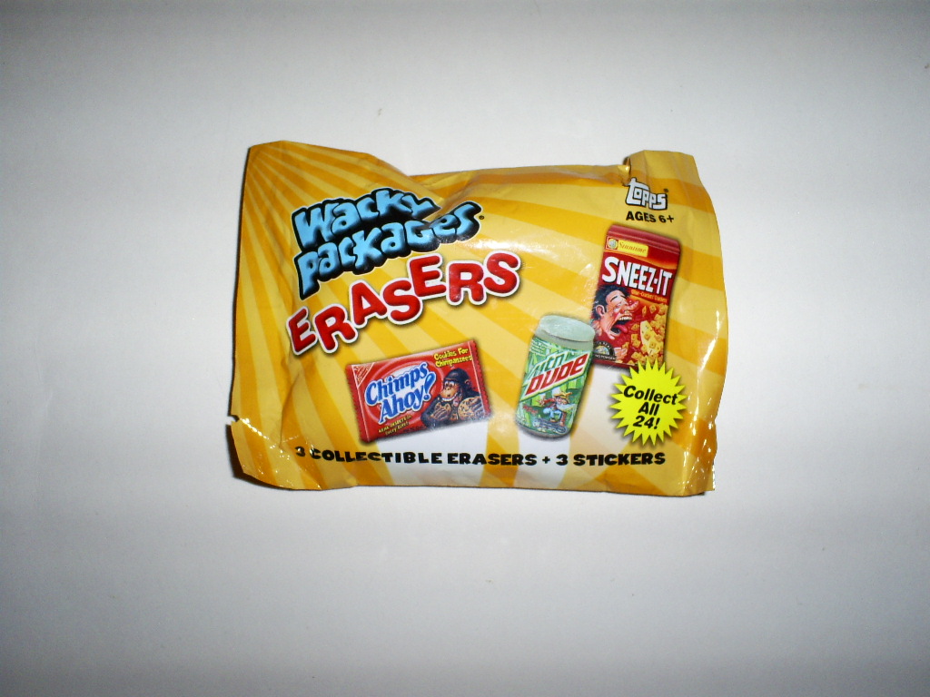 That Figures: REVIEW: Wacky Packages Erasers - Prickles & Cavemanwich