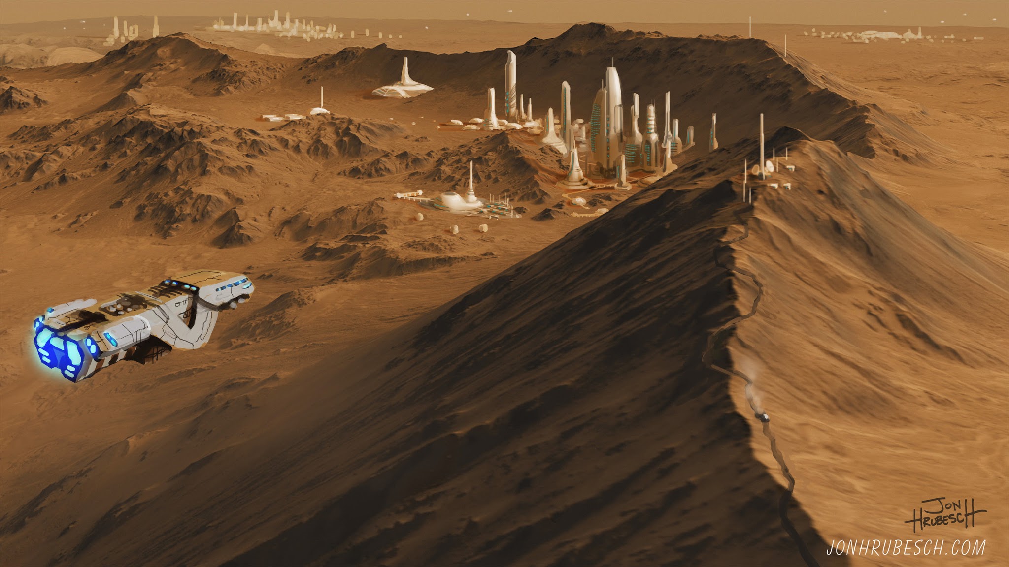 Martian cities by Jon Hrubesch | human Mars