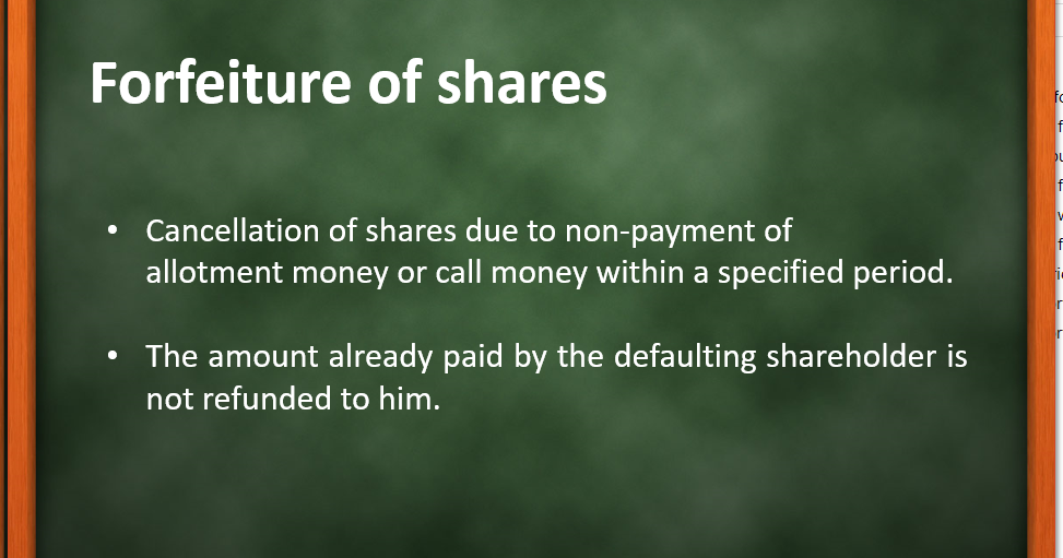 Dr Princy Francis: Certified Online Classes on "Forfeiture of Shares"