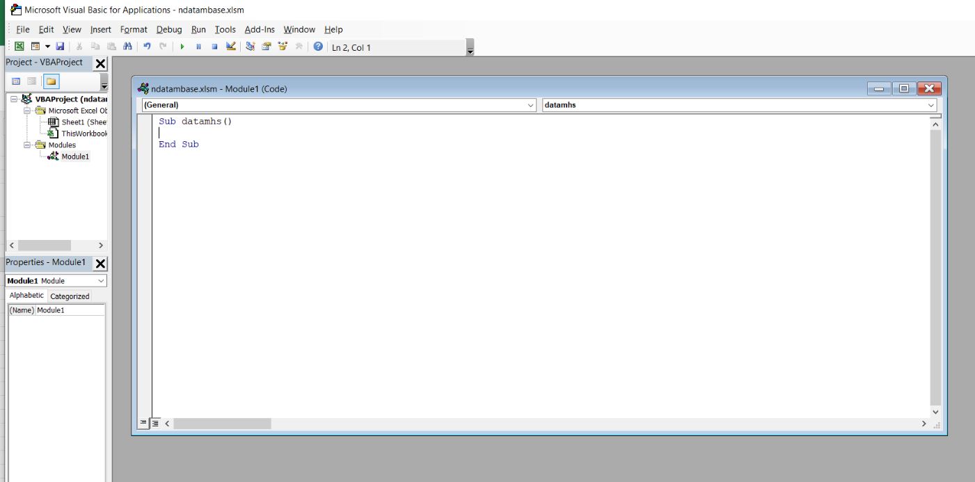 Membuat Database di Microsoft Excel