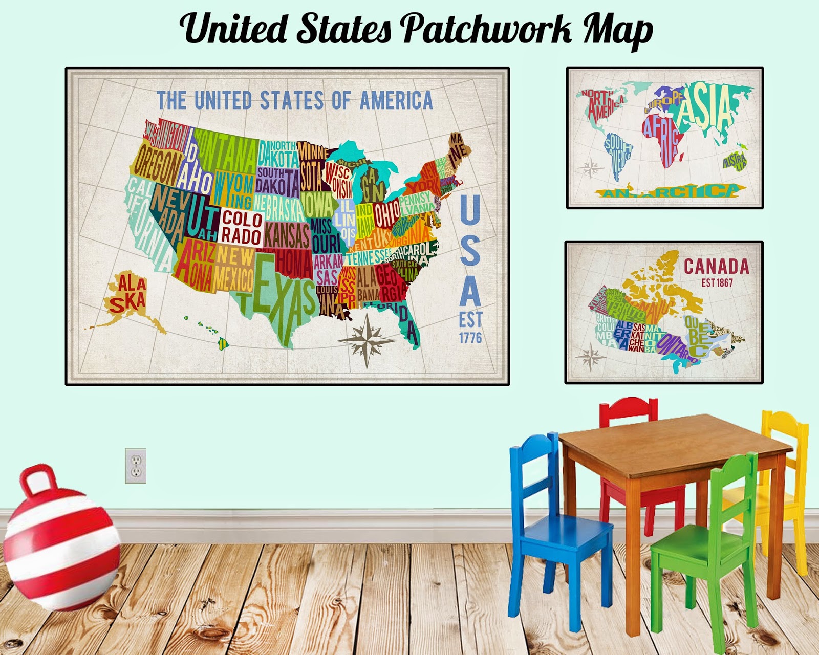 The Jacobs Clan: New Patchwork Map Printables