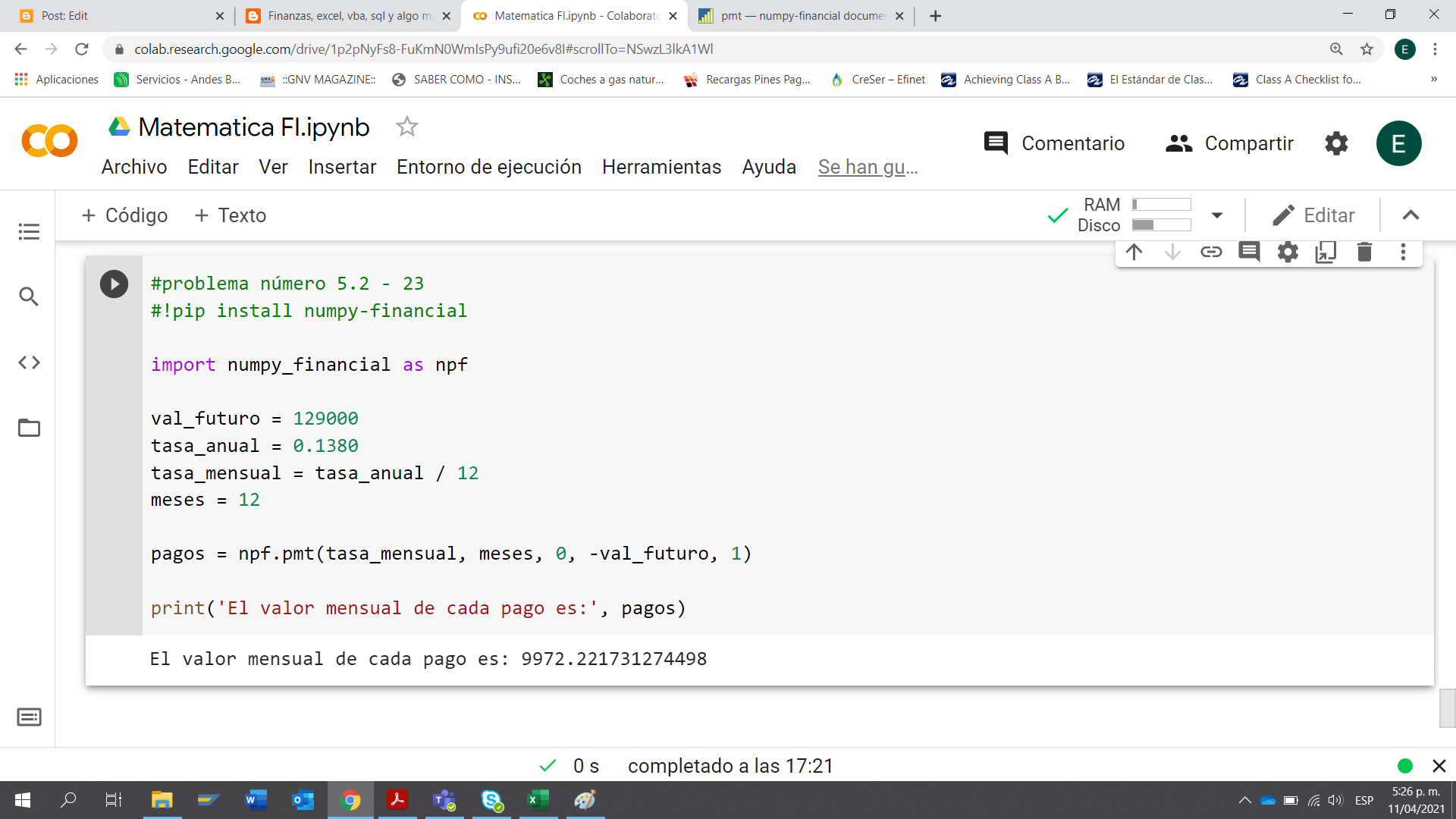 Finanzas, excel, vba, sql y algo más...: Matemática Financiera ...
