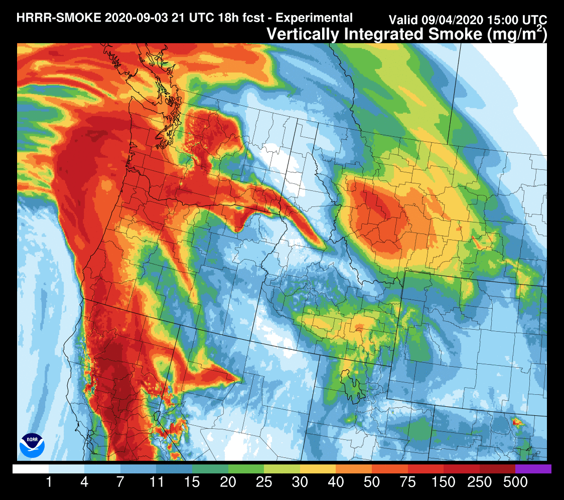 Cliff Mass Weather Blog: Wildfire Smoke Heading for Washington State