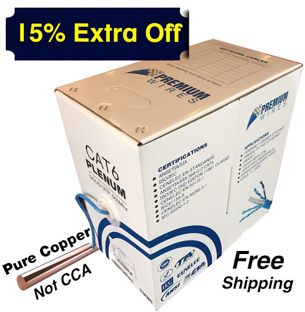 Cat6 Plenum cables at lowest pricing with Free Shipping - Premium Wires