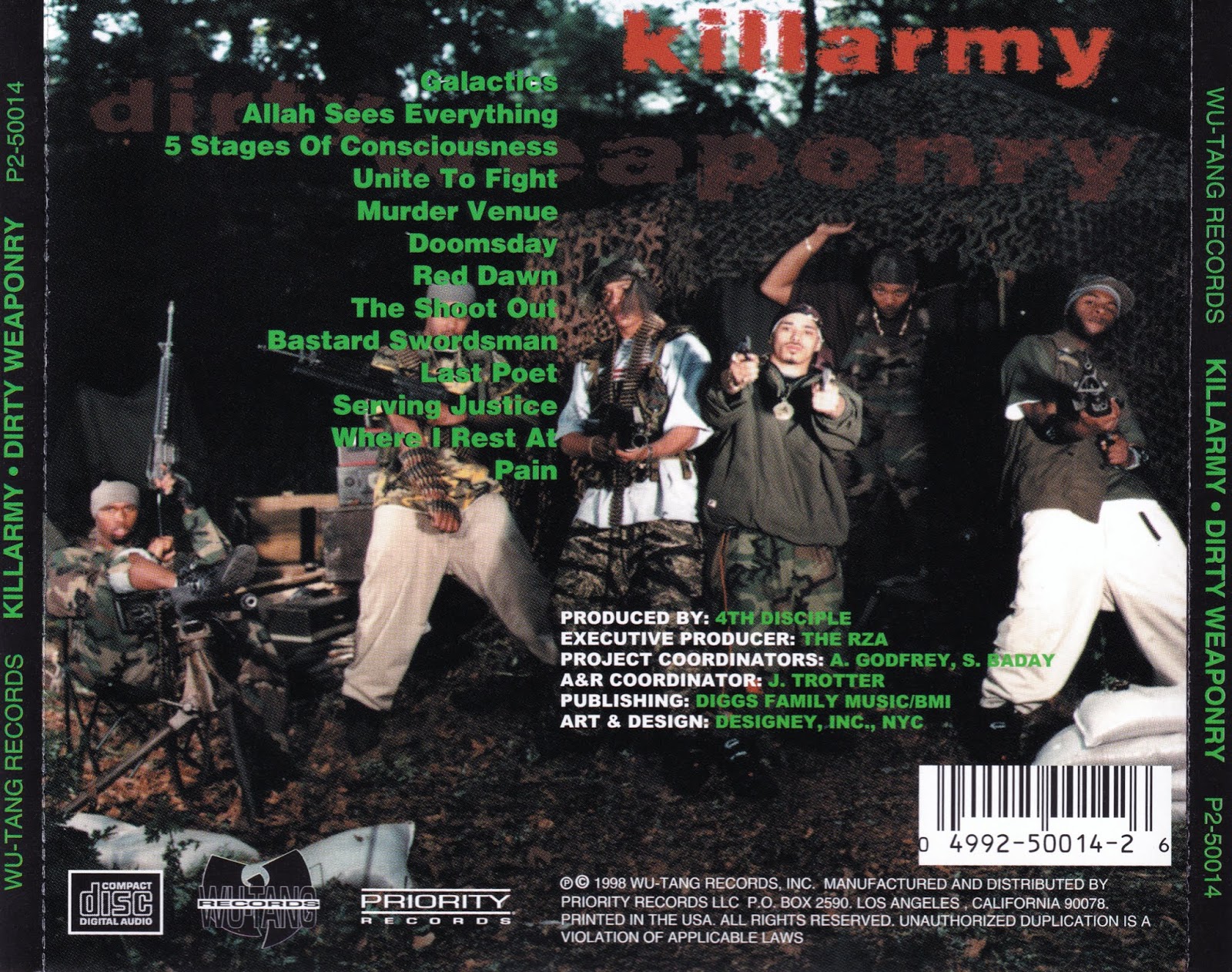 OLAS UN BEKONS HIP-HOP & FUNK BLOG: Killarmy - Dirty Weaponry (1998 ...
