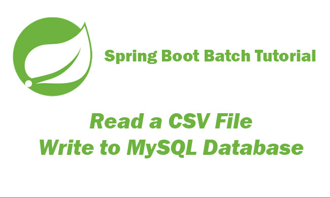 Read A Csv File And Write To Mysql Database With Spring Boot Batch Tutorial Learning To Write