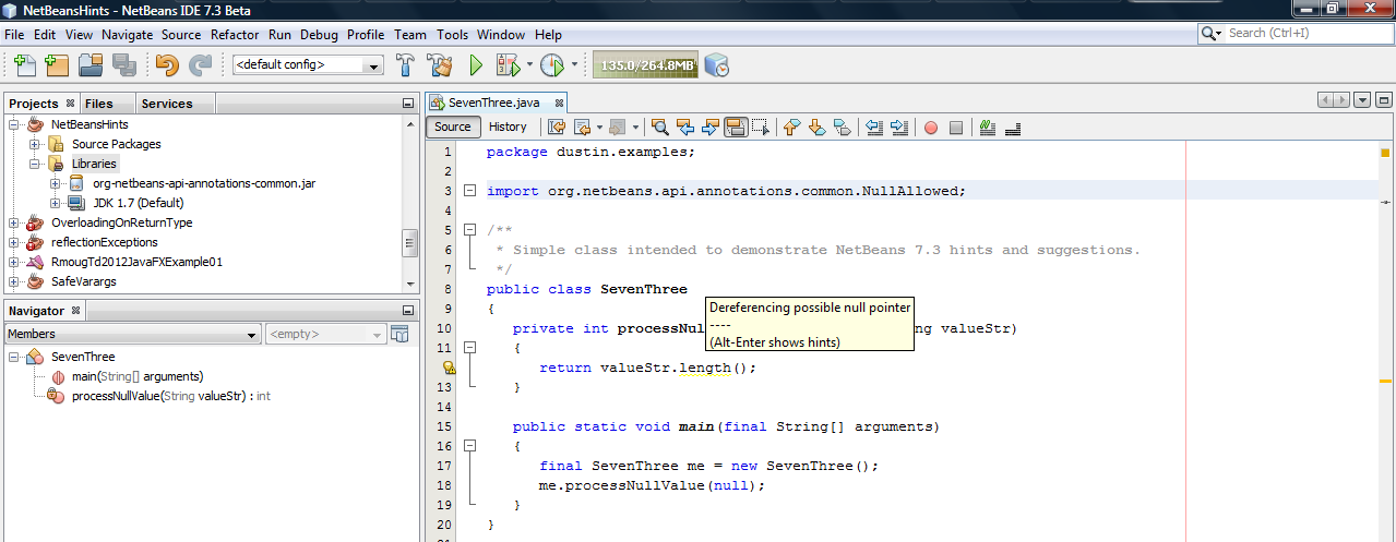 Inspired by Actual Events: NetBeans 7.3 Beta is More Than Easel: Hints ...