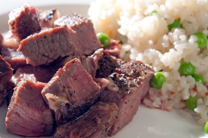 Things wot I Made Then Ate: Rib-eye steak, white rice