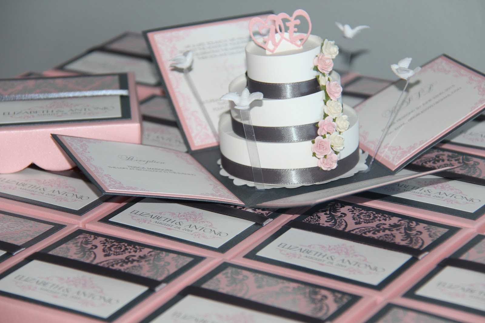 Jinky's Crafts & Designs: Pink and Gray Modern Wedding Invitations ...