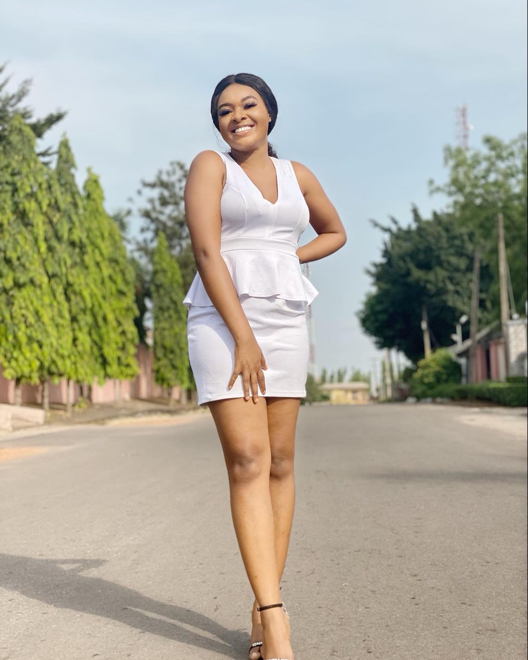 Pictures of Doris Ifeka standing tall