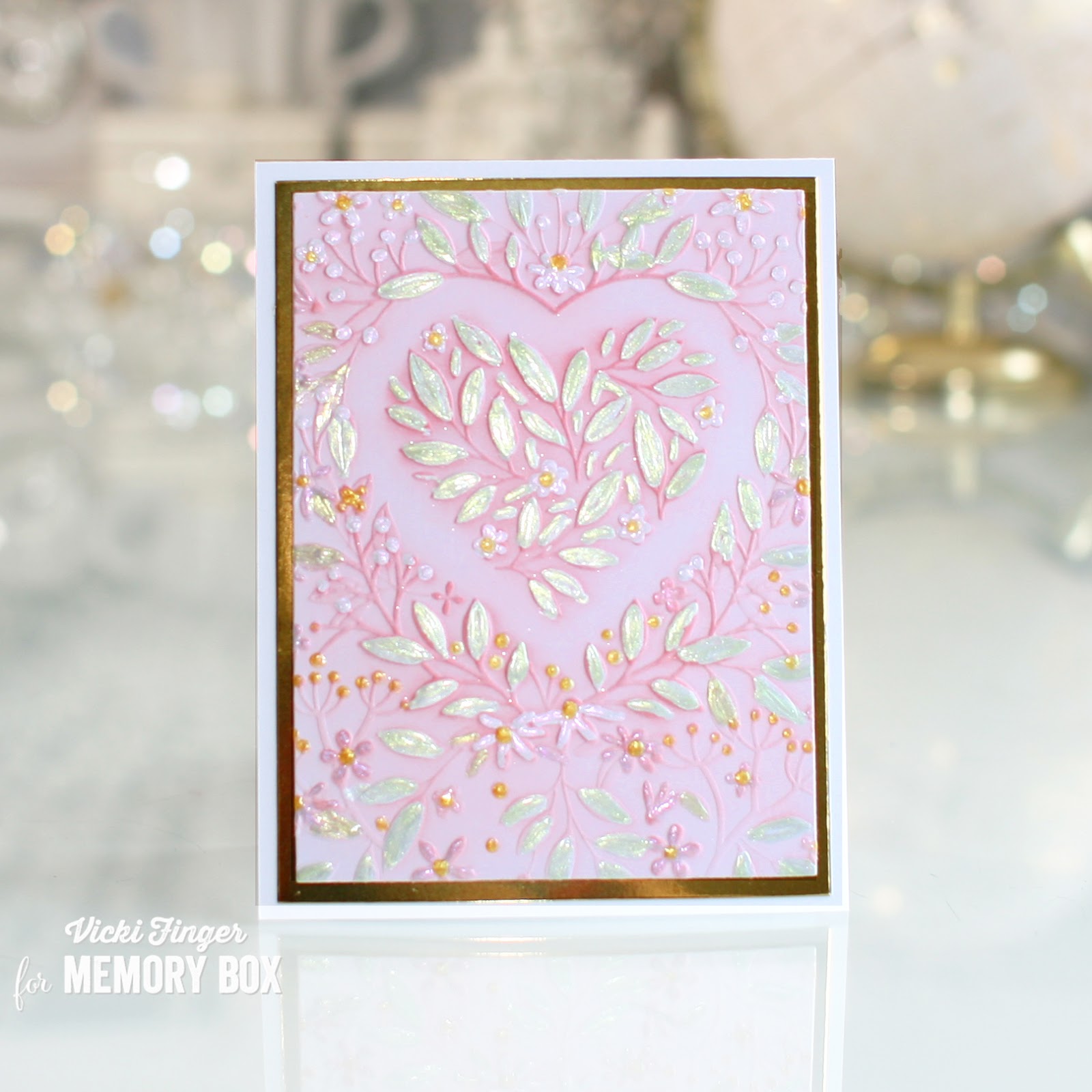 Twinkling Paper Studio: Memory Box Heart Bouquet 3D Embossing Folder