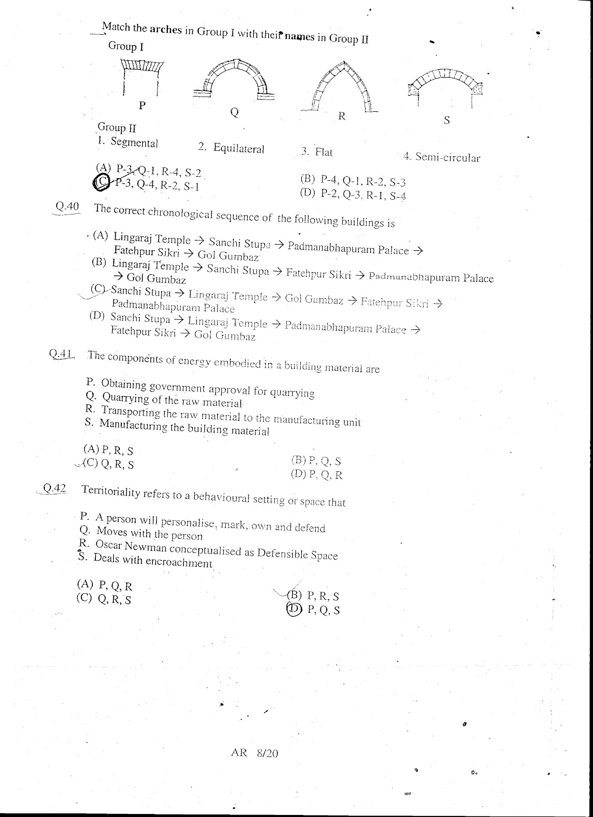 Gate Architecture Question Bank with Answers : gate 2006 architecture ...