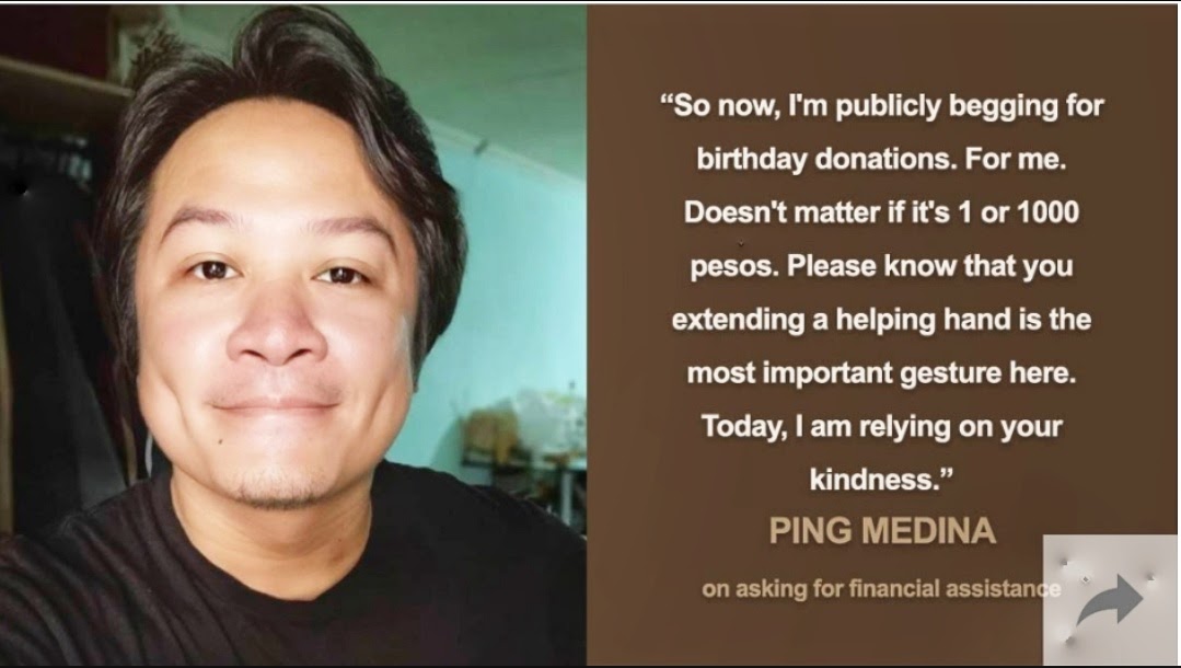 Actor Ping Medina begs for financial help on his 38th birthday ~ e-Story PH