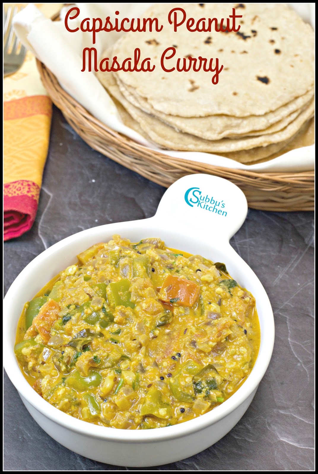 Capsicum Peanut Masala Curry - Subbus Kitchen