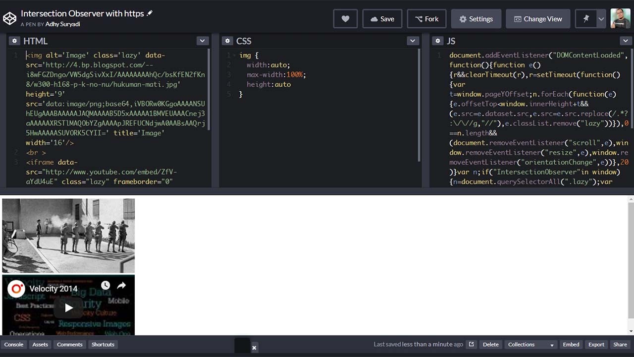 Lazyload With Intersection Observer API Support HTTPS