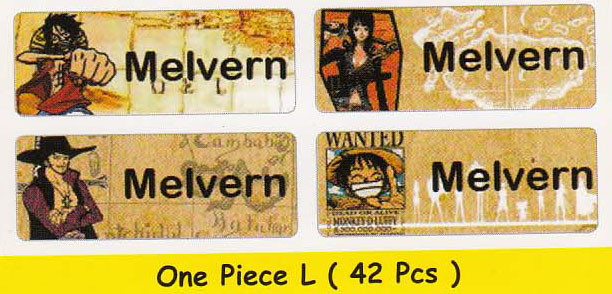 Stiker Label Nama Anak - AW Sweet Label: Label Nama Bergambar One Piece