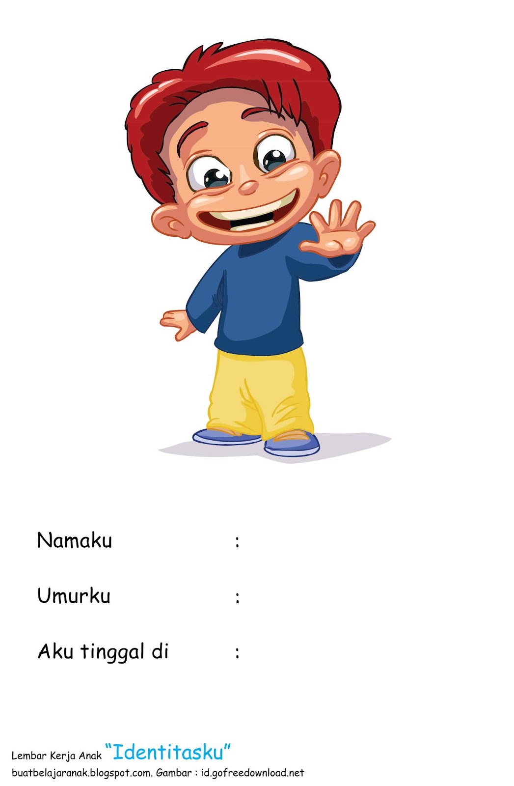 Lembar Kerja Anak Bertema Identitasku - Bimbel Sekolah