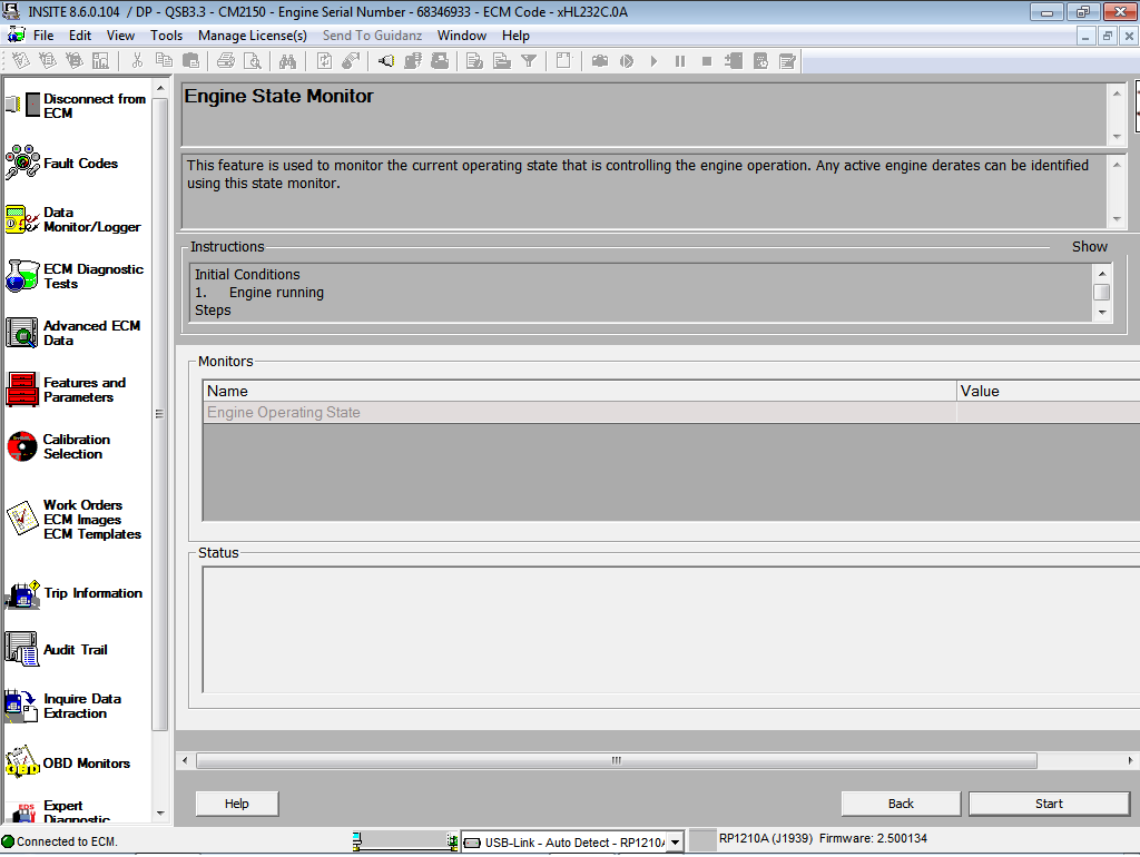 Engine State Monitor on Cummins INSITE Software (CUMMINS Engines ...