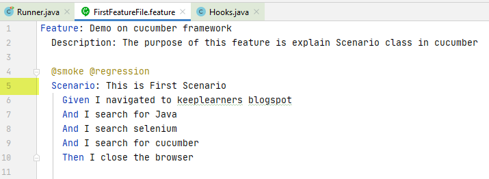 Keep Learning Cucumber Scenario Methods