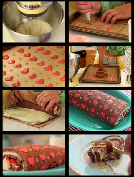 DIY Hearts Pattern Cake Roll - The Idea King