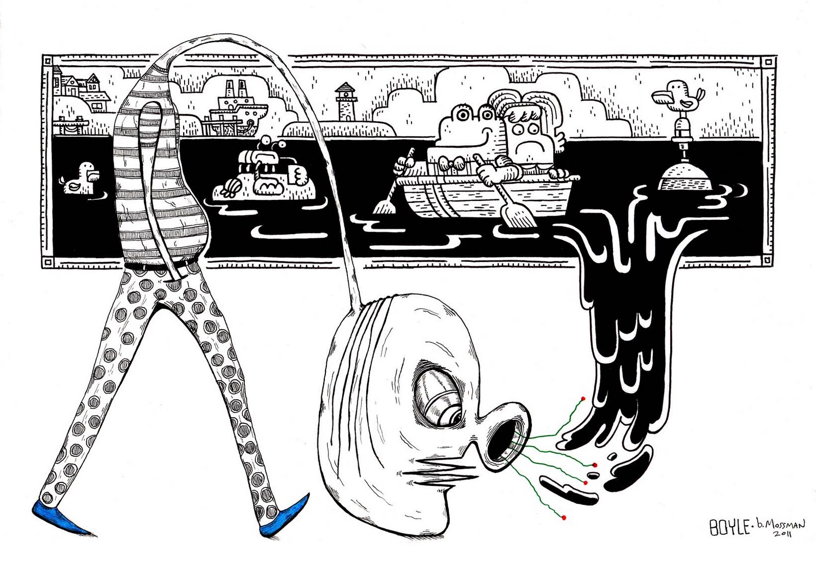 ***bMossman ART***: Ink On Paper Piece With Bob Boyle!