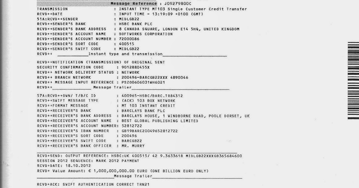 Digital Dao: Can You Spot The Fake SWIFT Transaction Document?