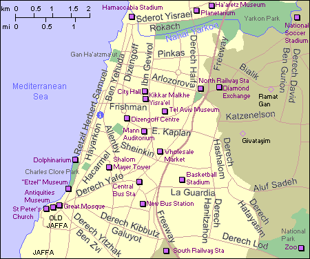 Map of Tel Aviv