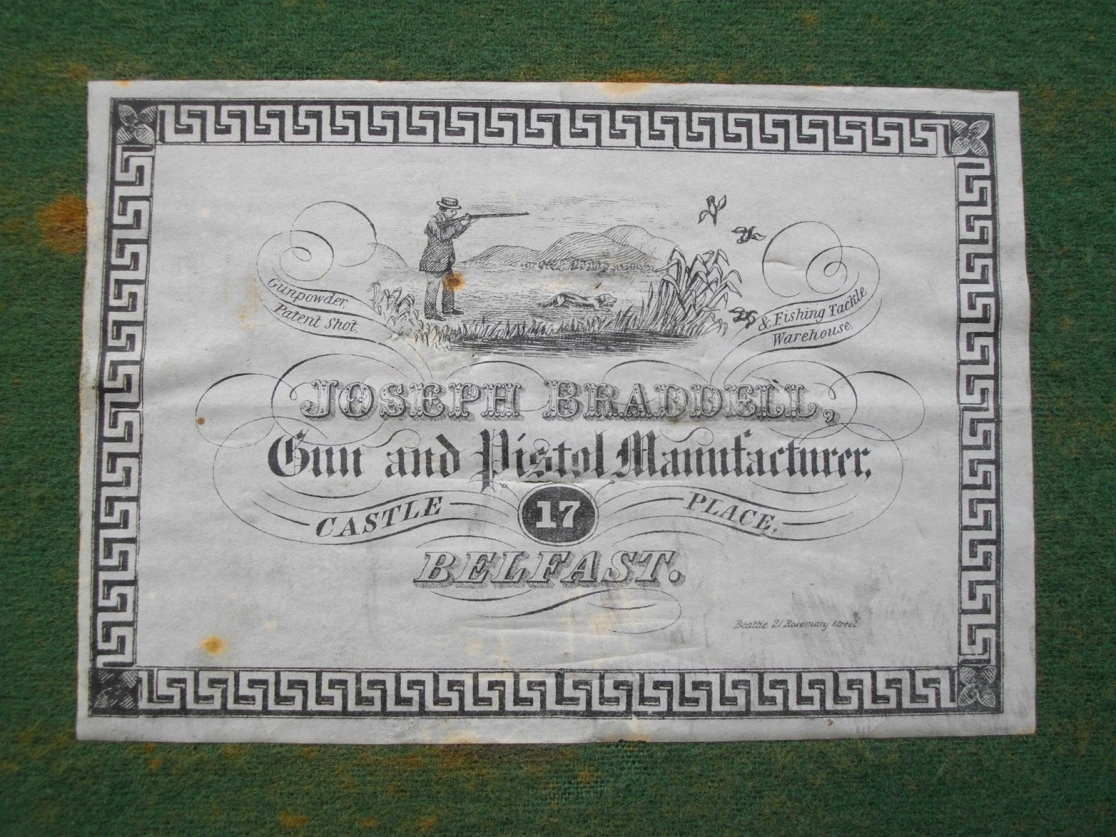 New Website: Irish Gunmaker's Trade Labels.A rare find?