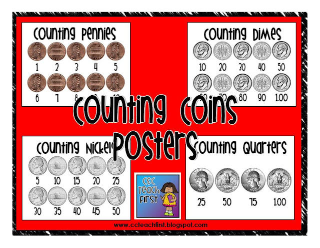 Clip Art by Carrie Teaching First: Counting Money Poster FREEBIES