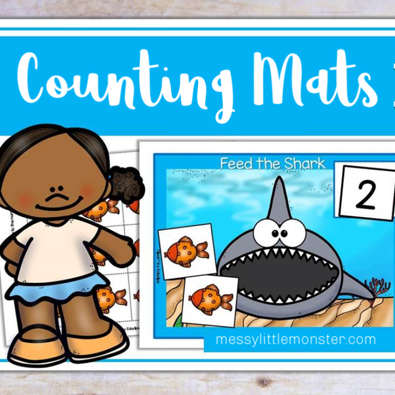 Shark Counting Mats - Messy Little Monster