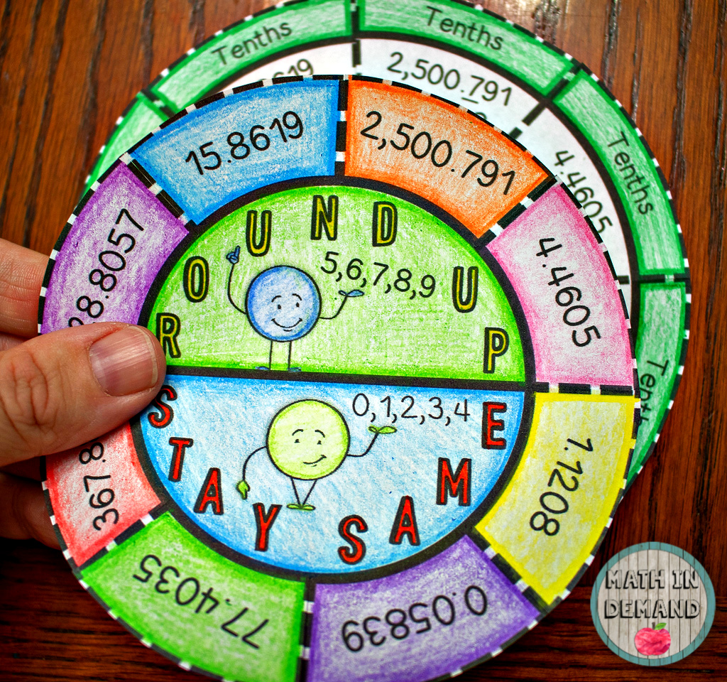 Math in Demand: Rounding Decimals Wheel Foldable