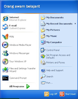 Tips mengubah tampilan menu start windows xp | Orang Awam Belajar IT