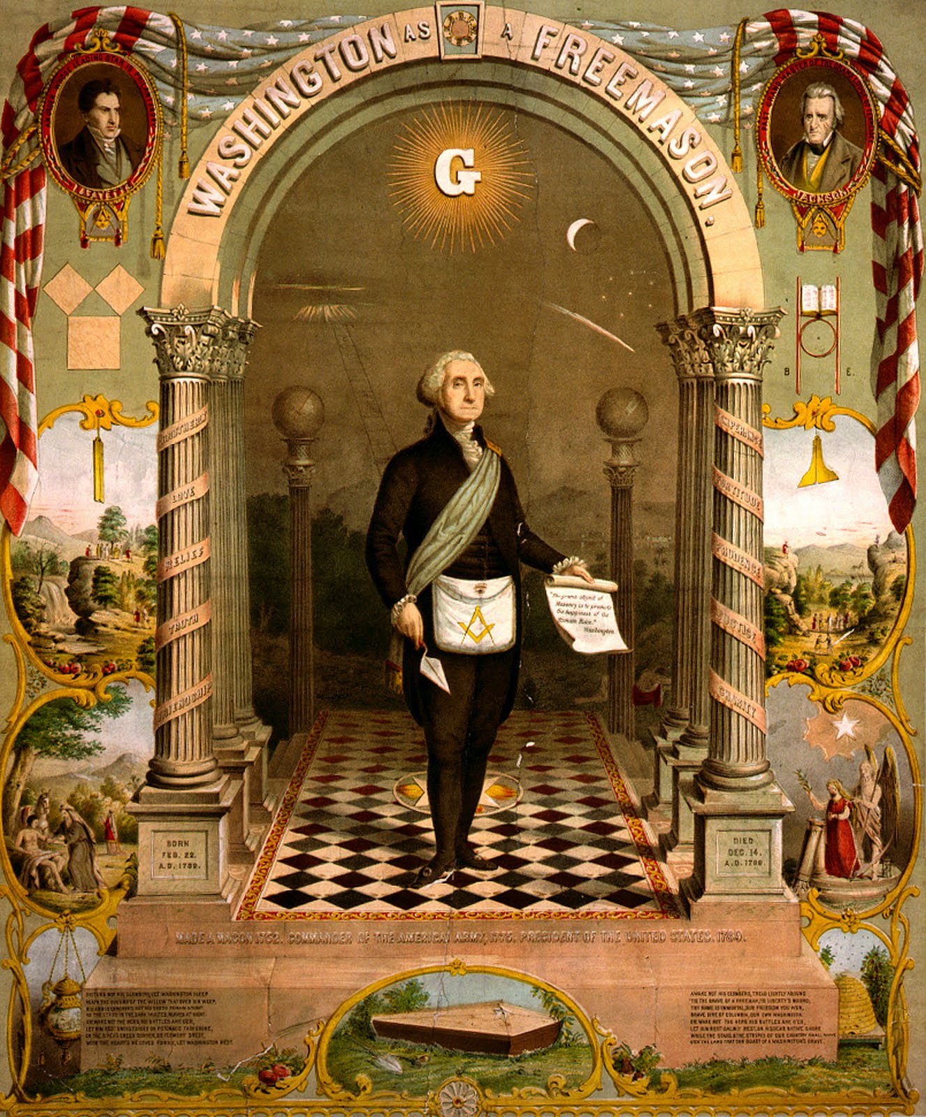George Washington as a Freemason Public Domain Clip Art Photos and Images