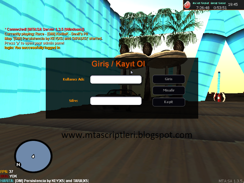 MTA-SA Türkçe Login Panel - Beğeneceksiniz! - Çalışıyor | MTA SCRİPTLERİ