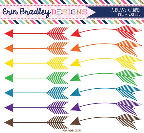 Erin Bradley Designs: New! Colorful Arrows Clipart Sets