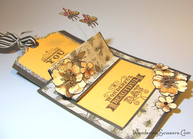Wandering Scissors: Buzz and Bumble Surprise Slide Out Card and Tutorial