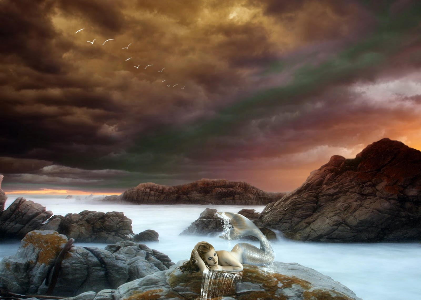 DENİZ TEMASI_Denizkızı Resimleri | Dekupaj Desenleri