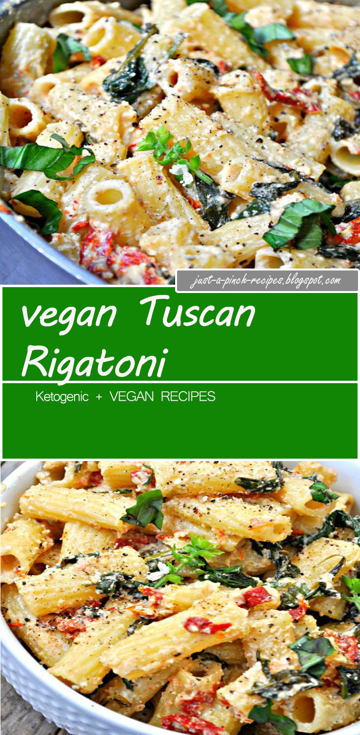 vegan Tuscan Rigatoni - Just A Pinch Recipes