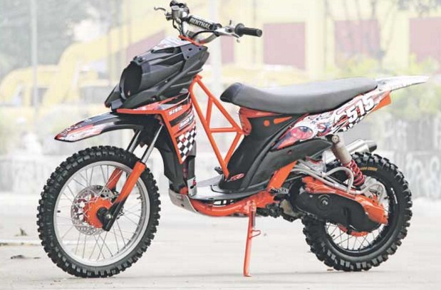 Modifikasi Matic Trail Yamaha Mio Dan X-Ride Biar Nampak Lebih Kekar ...